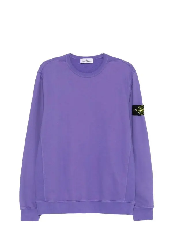 Stone Island Logo Patch Crewneck Sweatshirt - Lavender
