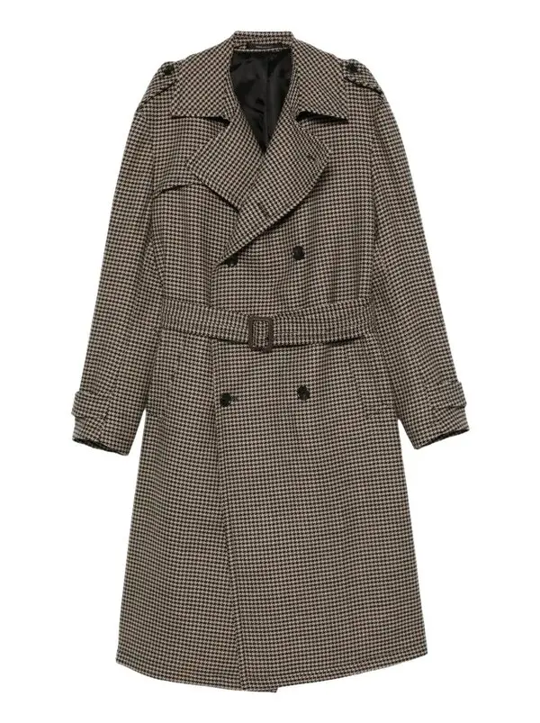 Tagliatore Houndstooth Double-breasted Coat - Gray