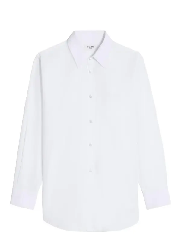 Celine Tomboy Shirt In Cotton Poplin - White