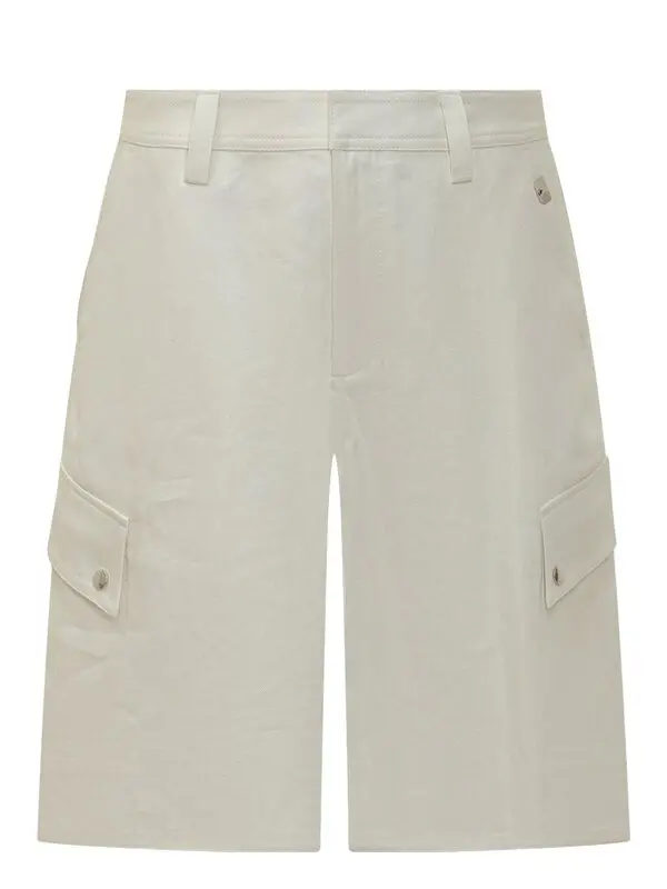 Off-White Button Detailed Cargo Shorts - White