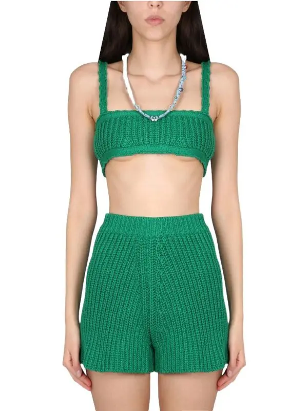 Alanui Knitted Palm Springs Top - Green