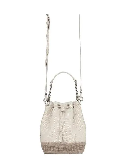 Saint Laurent Rive Gauche Mini Bucket Bag - White