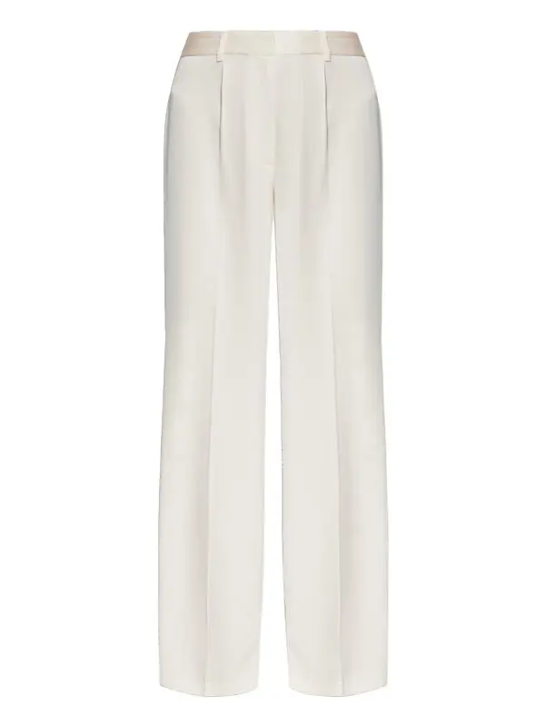 IRO PARIS Satin-finish Wide Leg Trousers - White