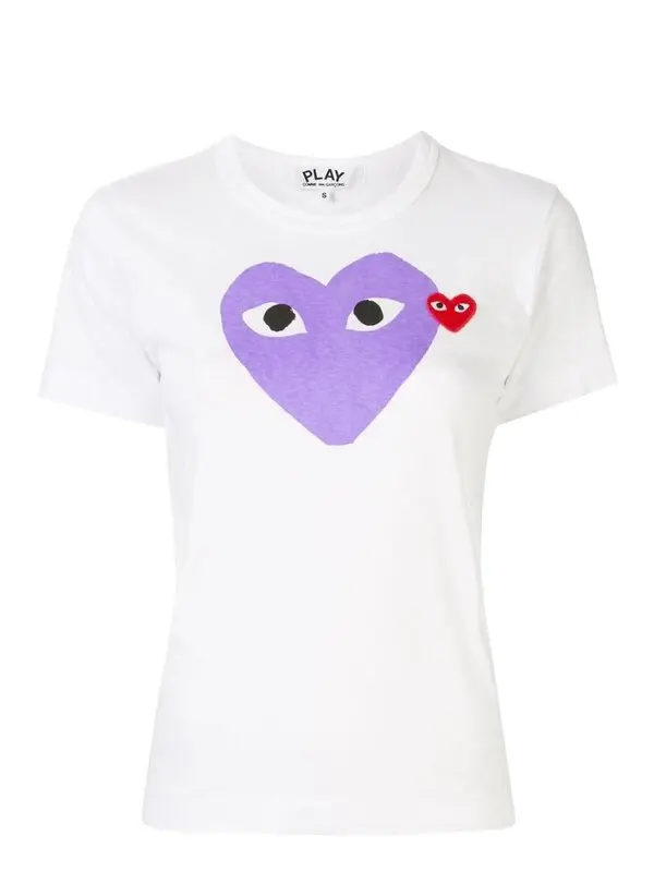 Play Comme Des Garcon Comme Des Garçons Play Logo-patch Cotton T-shirt - White