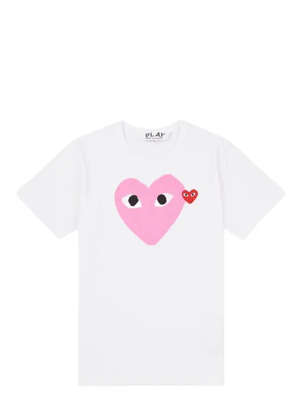 Play Comme Des Garcon Short Sleeve Graphic T-shirt - White