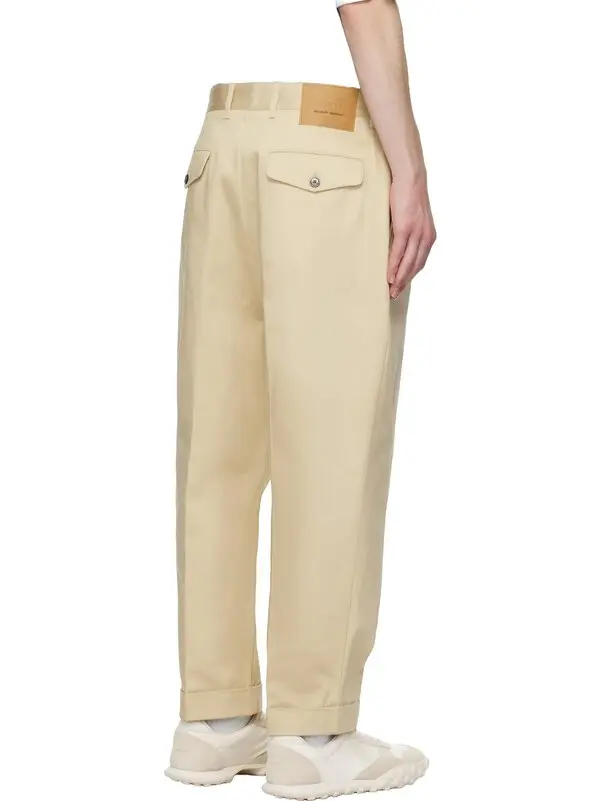 Ami Beige Tapered Cropped Trousers - Nude