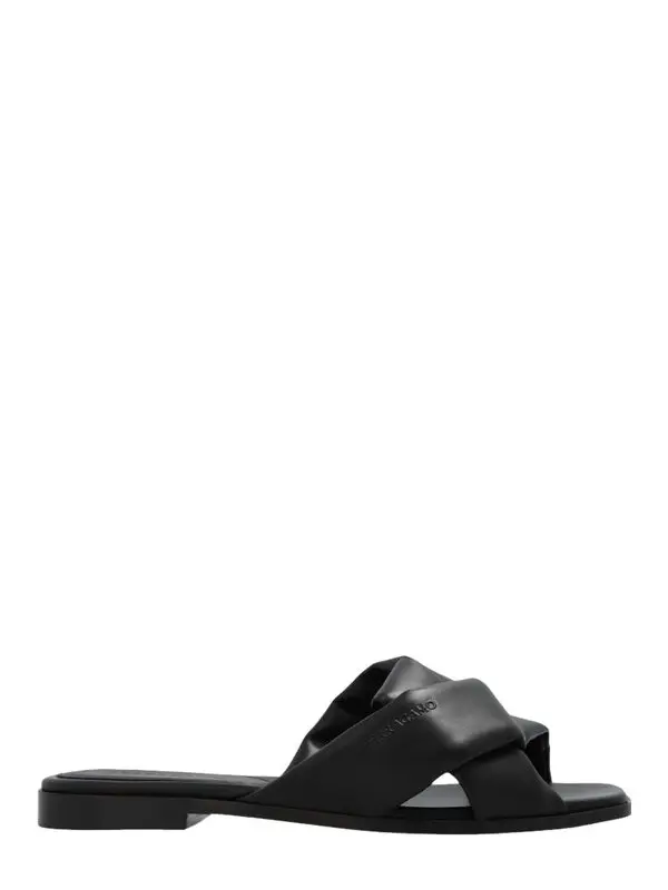 FERRAGAMO Knot Detailed Slip-on Sandals - Black