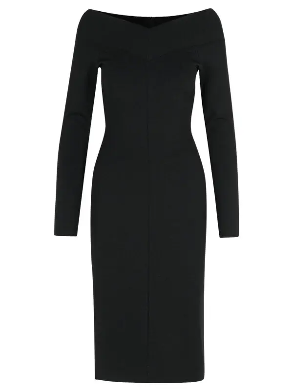Stella McCartney Boat Neck Midi Dress - Black