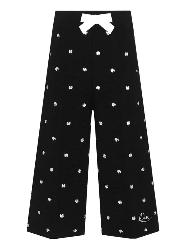 Dior Embellished Wide-leg Pants - Black