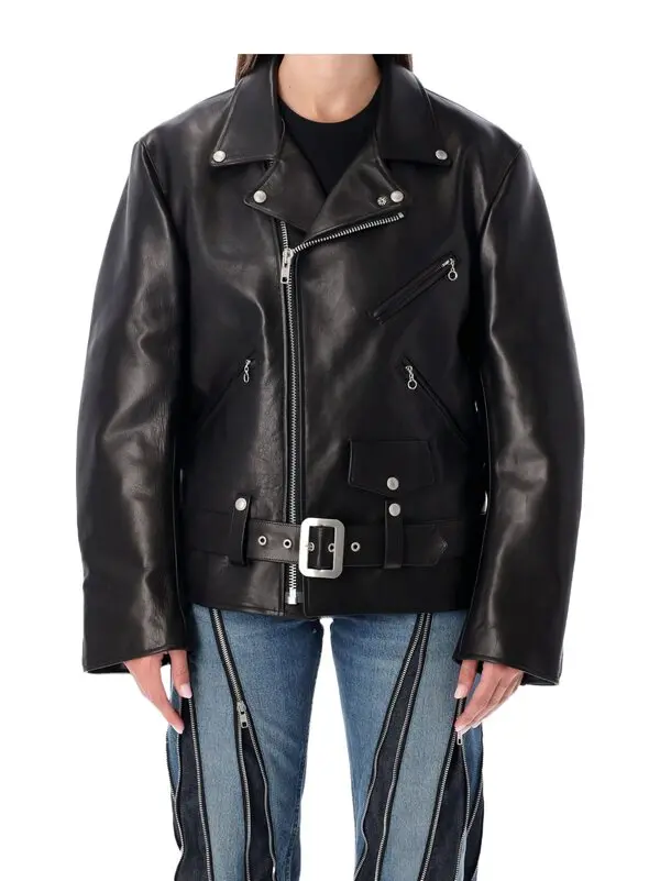 Junya Watanabe Zippered Leather Jacket - Black