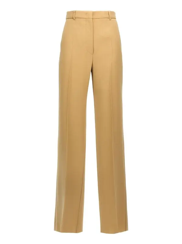 Max Mara Pleat Detailed Straight Leg Trousers - Nude