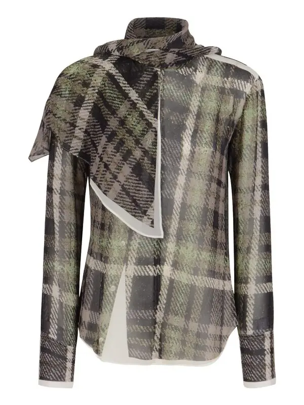 Acne Studios Checked Pussy-bow Blouse - Black