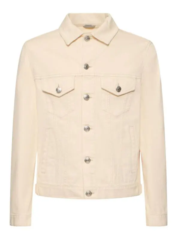 Brunello Cucinelli Long-sleeved Denim Coat - Nude