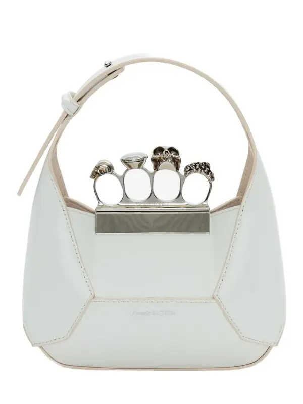 Alexander McQueen Jewelled Mini Shoulder Bag - White