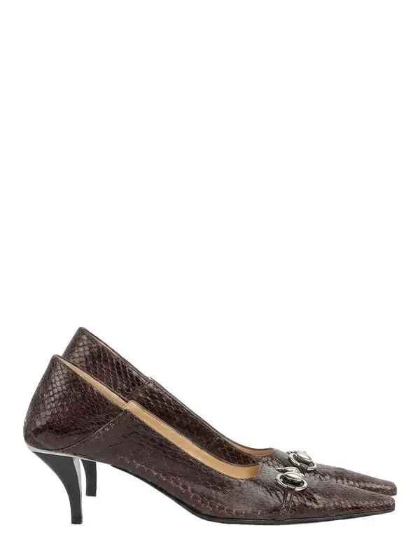 Gucci Vittoria Python Pumps - Dark Brown