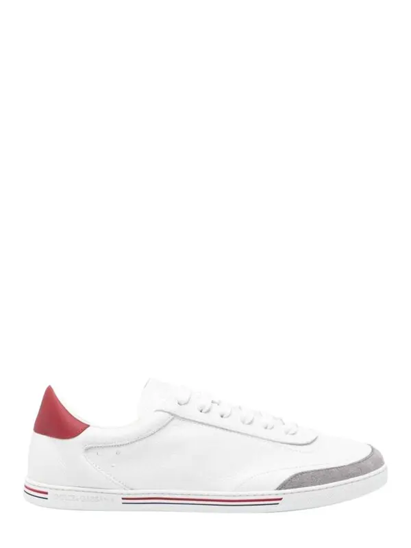 Dolce & Gabbana Stripe Detailed Round Toe Sneakers - White
