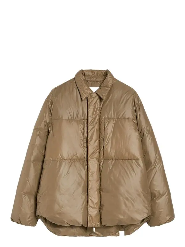 JIL SANDER Padded Down Jacket With Zip Closure And Chest Pockets - Beaver