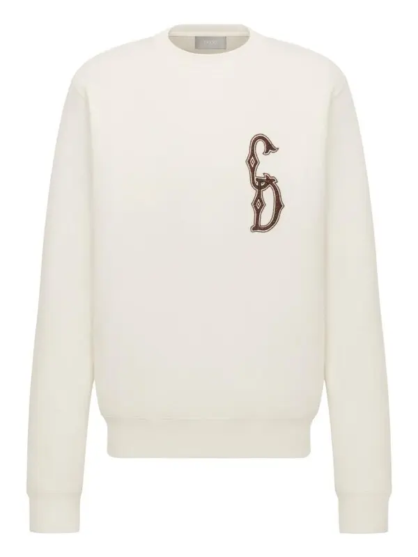 Dior Cd Interwoven Crewneck Sweater - White