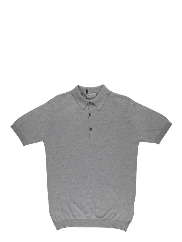 John Smedley Adrian Fine Knit Polo Shirt - Gray