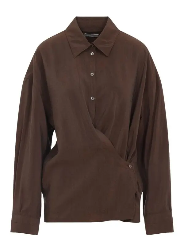 LEMAIRE Twisted Collared Shirt - Brunette