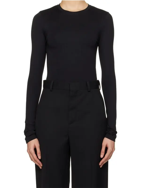Wardrobe.NYC Long Sleeve Ribbed T-shirt - Black