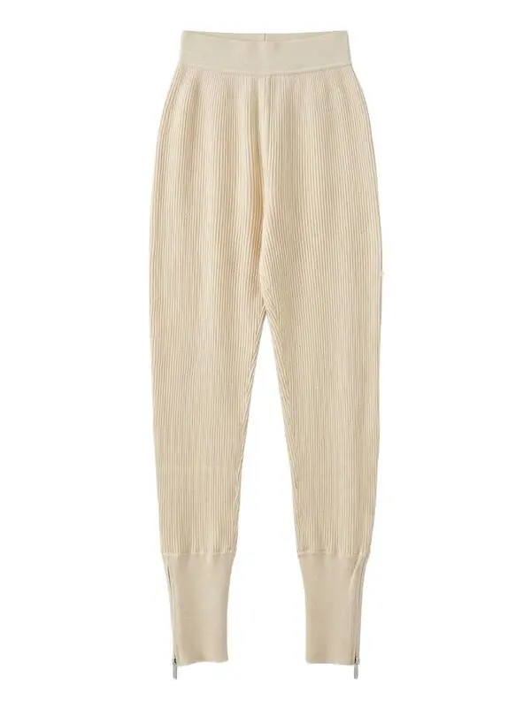 Loro Piana Ribbed Knit Casual Pants - Brown