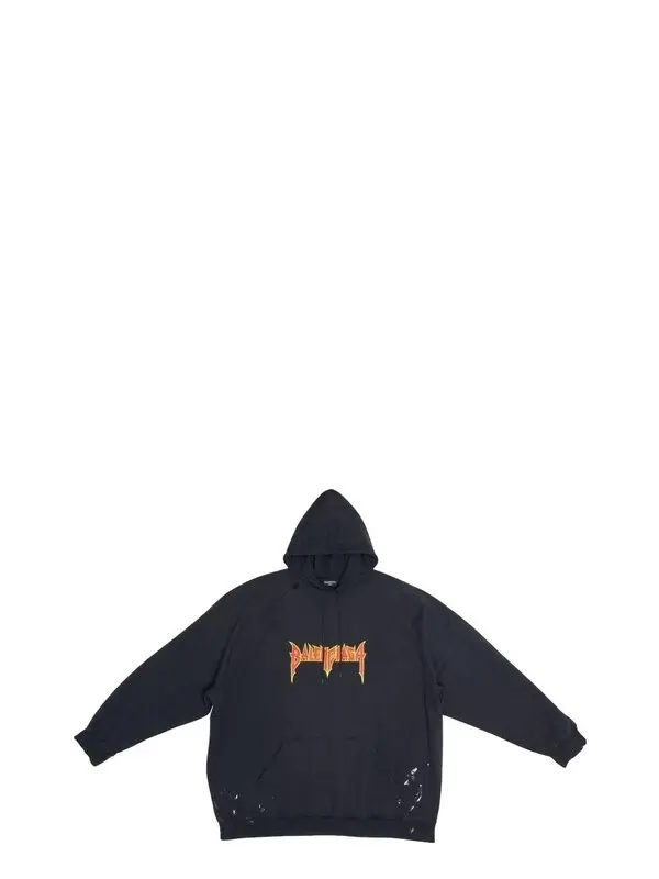 Balenciaga Oversized Logo Hoodie - Black