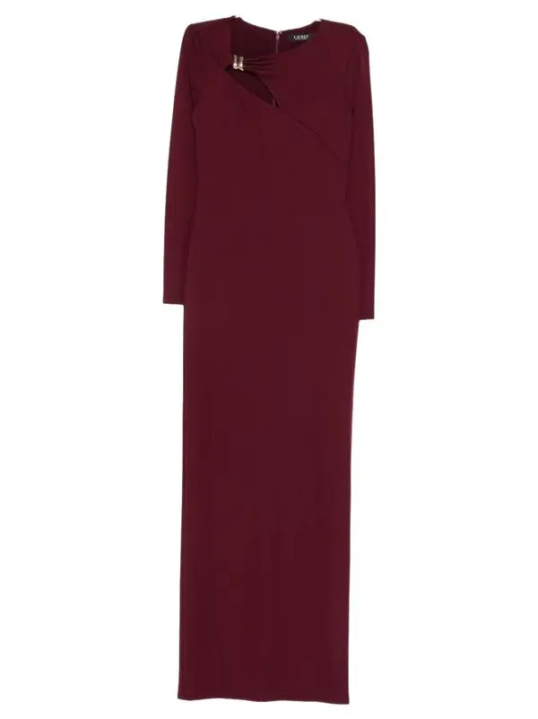Ralph Lauren Long Sleeve Gown With Cut-out Detail - Purple