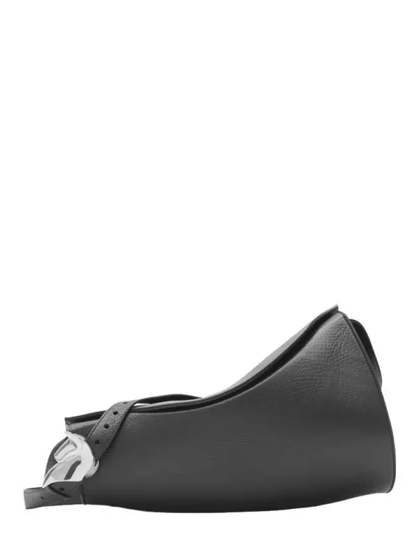 Burberry Large Horn Ekd Embossed Shoulder Bag - Slate