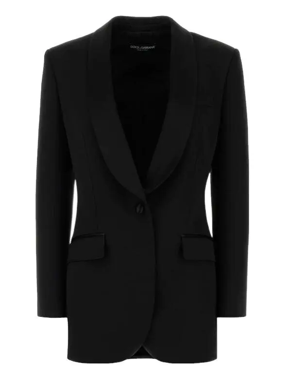 Dolce & Gabbana Single-breasted Blazer With Shawl Lapels - Black