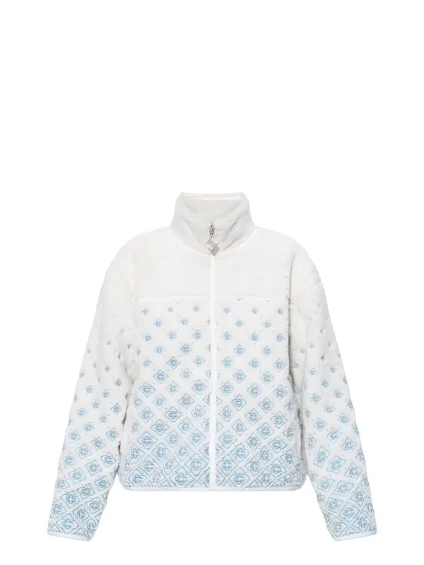 Casablanca Alphabet Pattern Zipper Hoodie - White