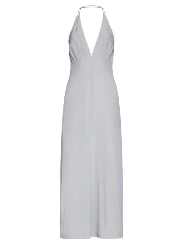 TOTEME Halterneck Flared Midi Dress - White