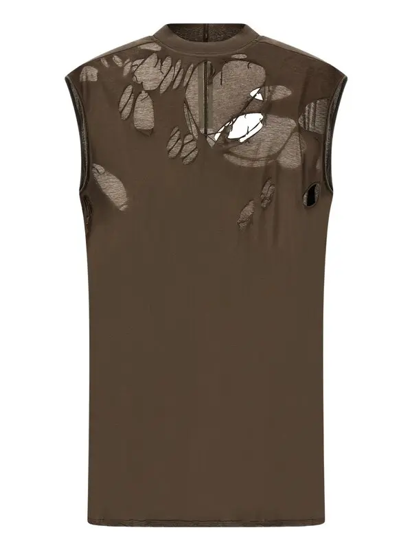 Rick Owens Distressed Tarp Tank Top - Grey