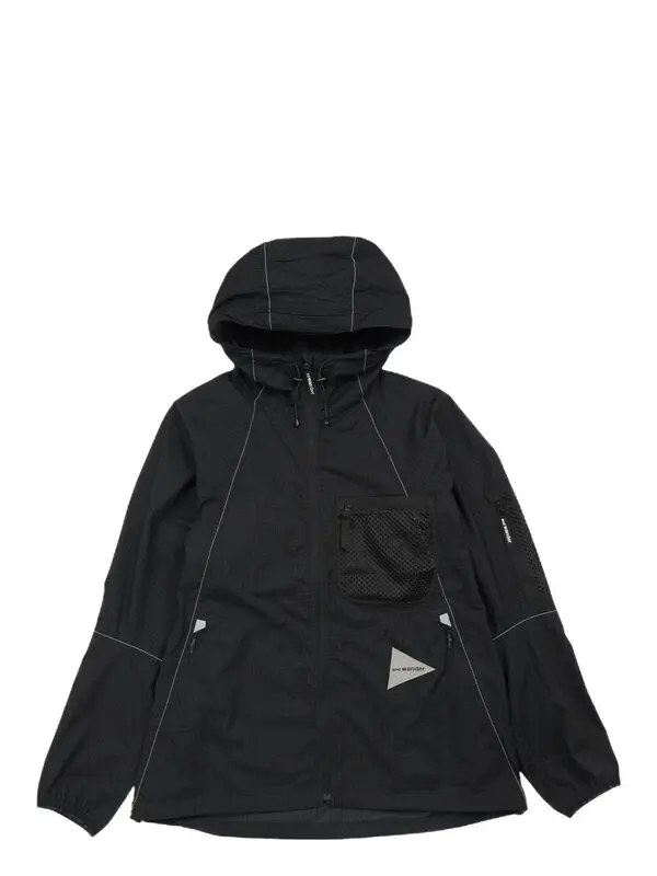 AND WANDER Ripstop Hooded Jacket - Black