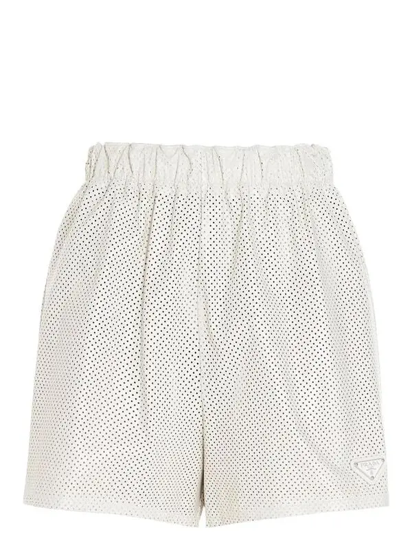 Prada High-waisted Perforated Shorts - White