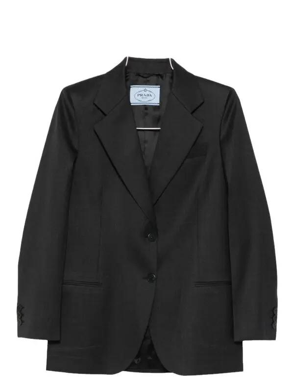 Prada Single-breasted Tailored Blazer - Coal Gray