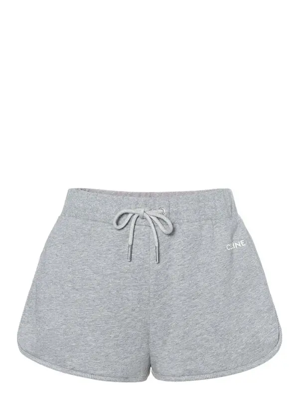 Celine Mini Jogger Shorts In Cotton Fleece - Gray Mixed Color/off-white