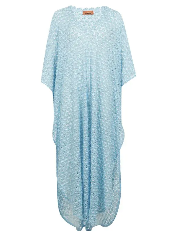 Missoni V-neck Hollow Dress - Light Blue