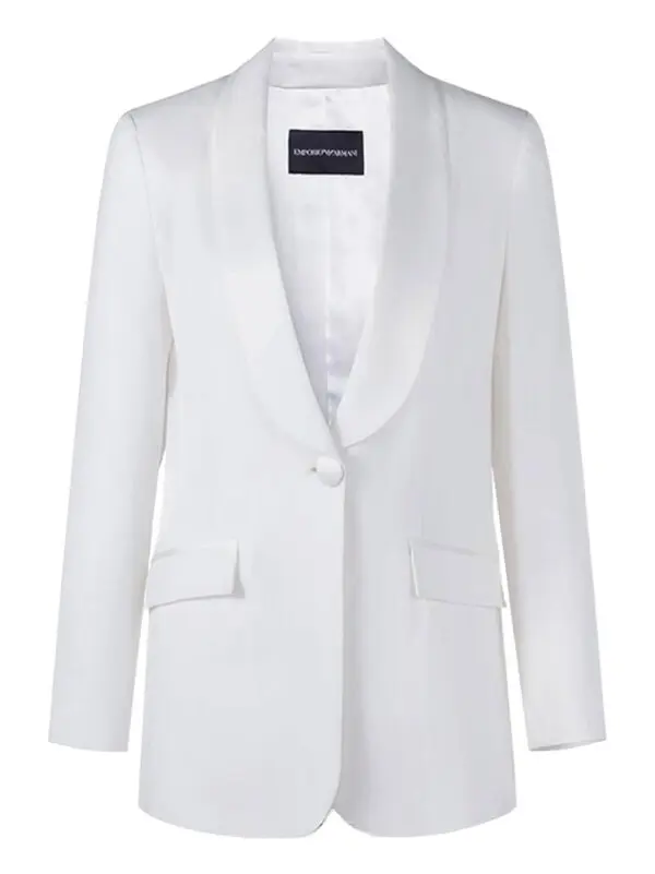 Emporio Armani Tailored Single-breasted Blazer - White