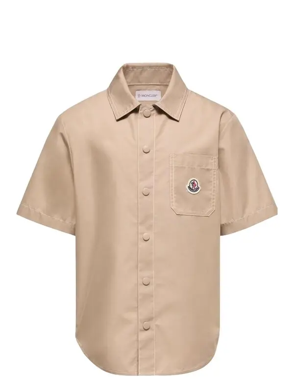 Moncler Short Sleeve Poplin Shirt - Beige