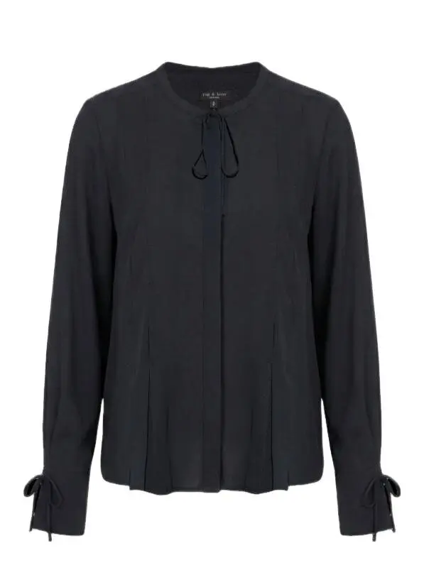 RAG  BONE Rag & Bone Long-sleeved Bow Detail Cover-up - Black