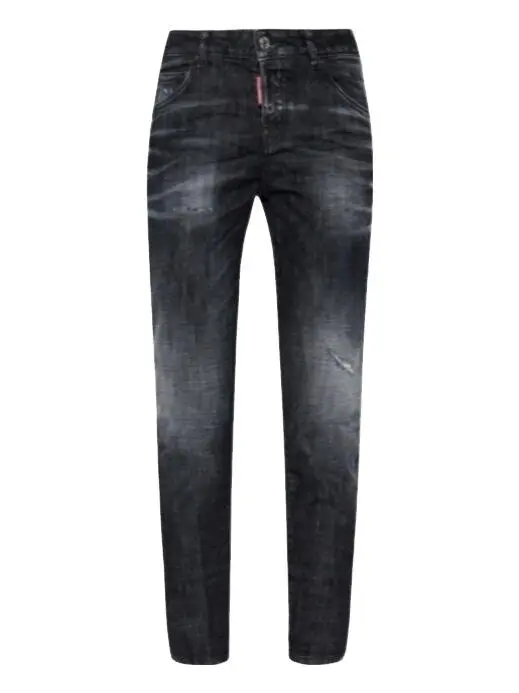 Dsquared2 Logo Patch Slim-fit Jeans - Black