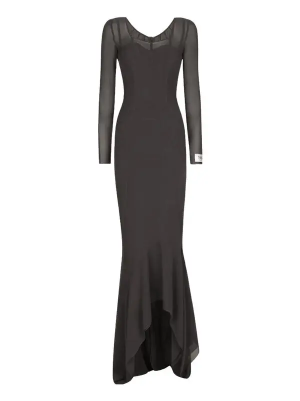Dolce & Gabbana Long-sleeve Georgette Dress - Black