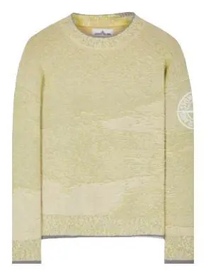 Stone Island Compass Logo Knit Jumper - Lemon Yellow