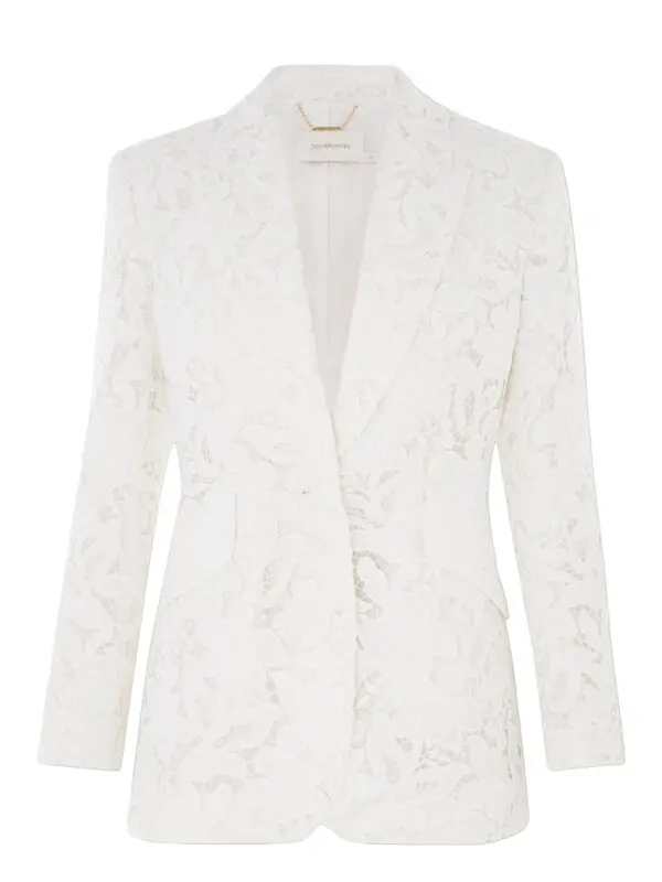 Zimmermann Long-sleeved Lace Blazer - White