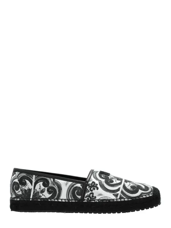 Dolce & Gabbana Majolica Printed Espadrilles - Black