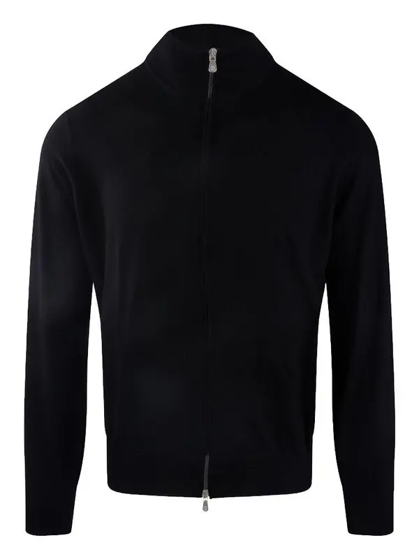 Brunello Cucinelli High-neck Zip-up Cardigan - Black