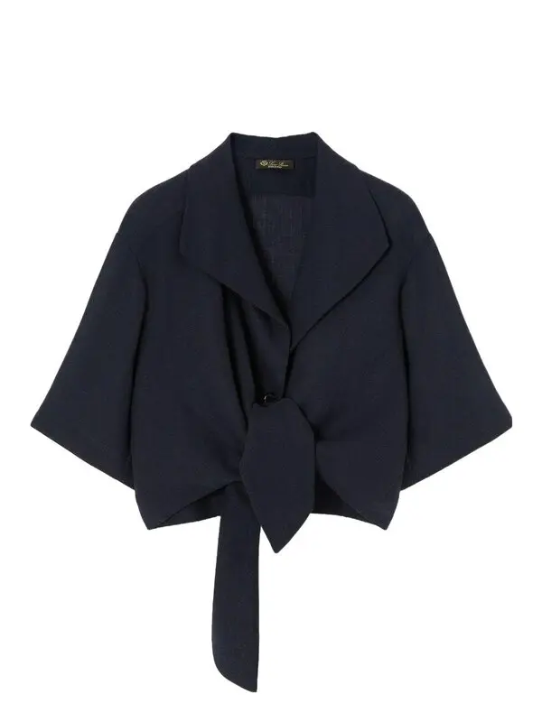 Loro Piana Janet Shirt Three-quarter Sleeve - Navy Blue