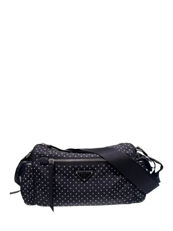 Prada Re-nylon Bag With Studs - Black
