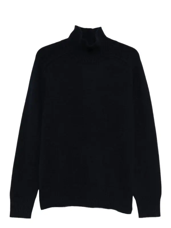 Soft Goat Roll-neck Cashmere Sweater - Navy